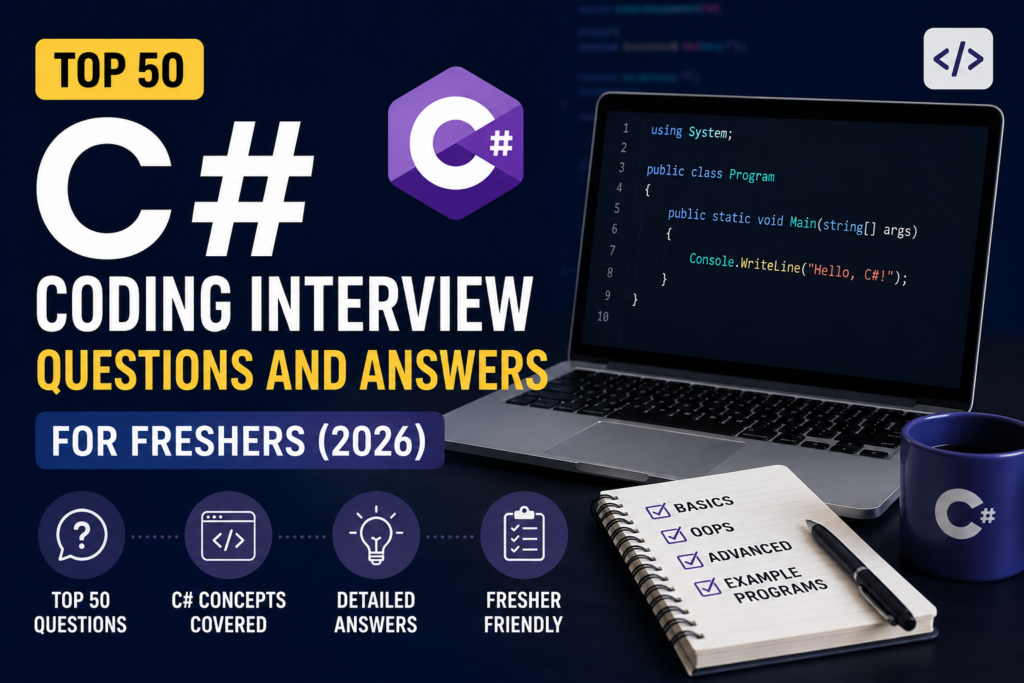 Top 50 C# Coding Interview Questions and Answers for Freshers (2026)
